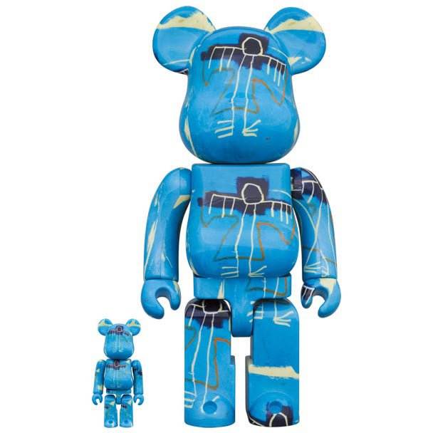 400% & 100% Bearbrick Set - Basquiat Blue Angel Figure
